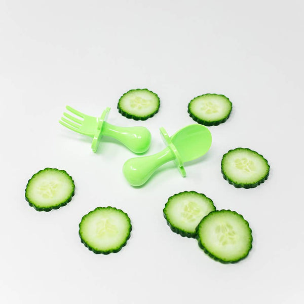 Baby Fork & Spoon Set | Green – Poshinate Kiddos