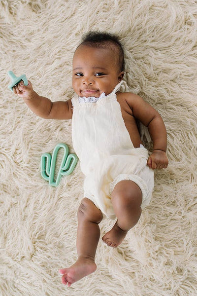 Baby Pacifiers | White/Mint Rope | Set of 2 – Poshinate Kiddos