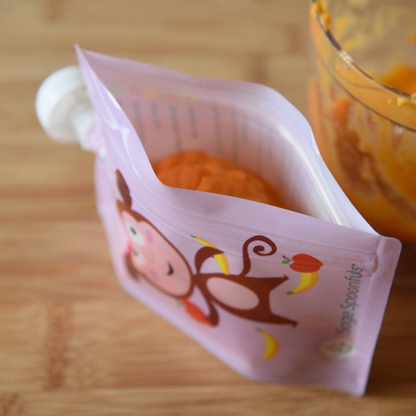 Baby & Kids Fresh Food Prep | Reusable Food Pouches Monkey | 6-pack ...