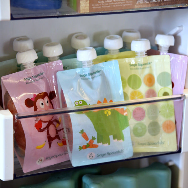 Baby & Kids Fresh Food Prep | Reusable Food Pouches Monkey | 6-pack ...